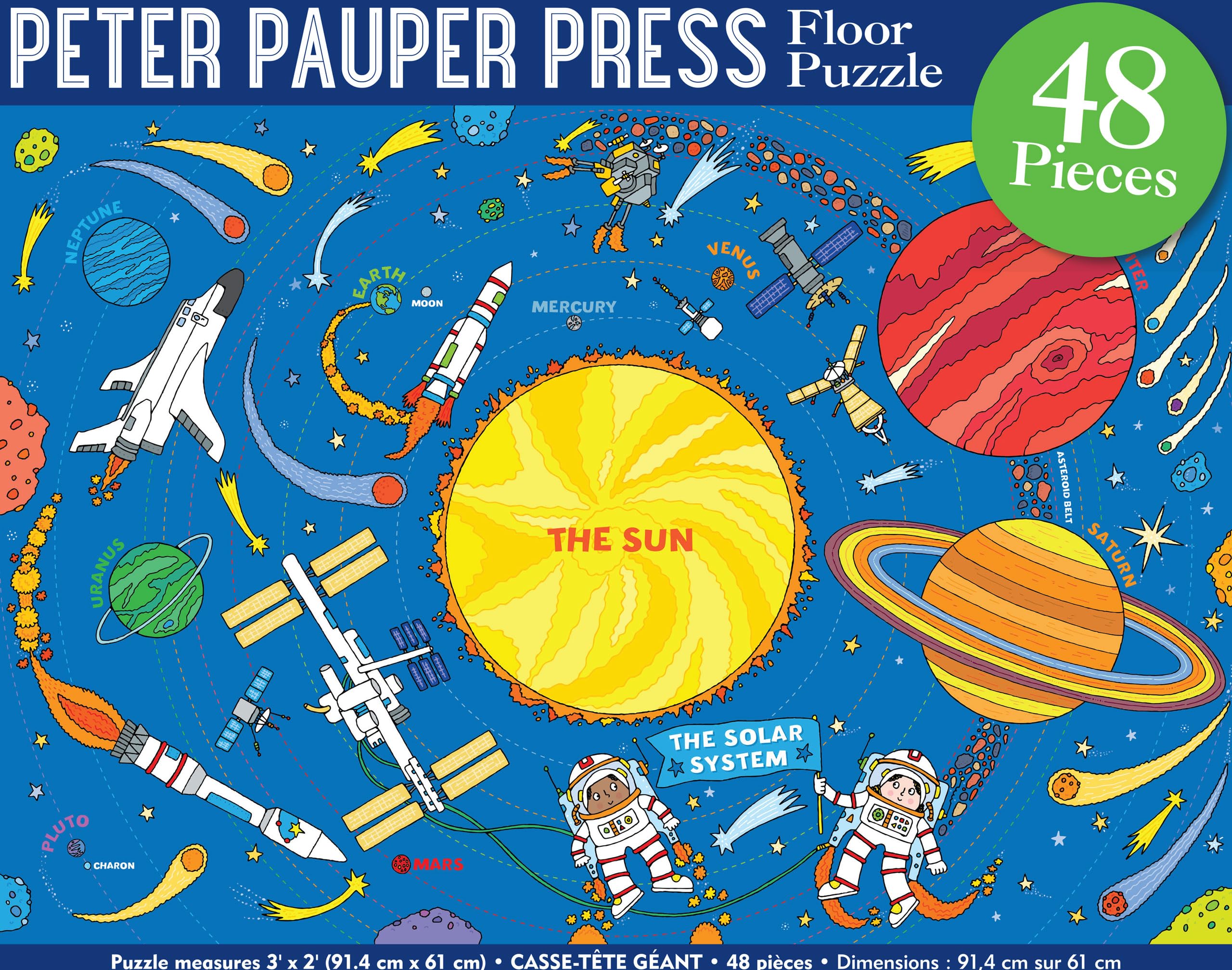 PETER PAUPER PRESS Solar System Jumbo Floor Puzzle - (48 Pieces) (36 inches Wide x 24 inches high)
