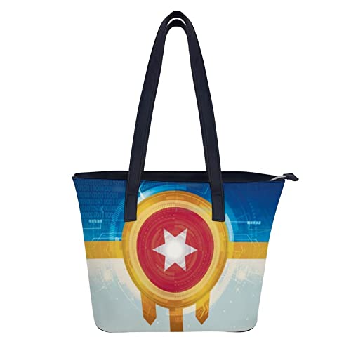 Tulsa Flag Engineering Women's Tote Bag PU Leather Shoulder Bag Handbags Purse For Work Shopping Travel