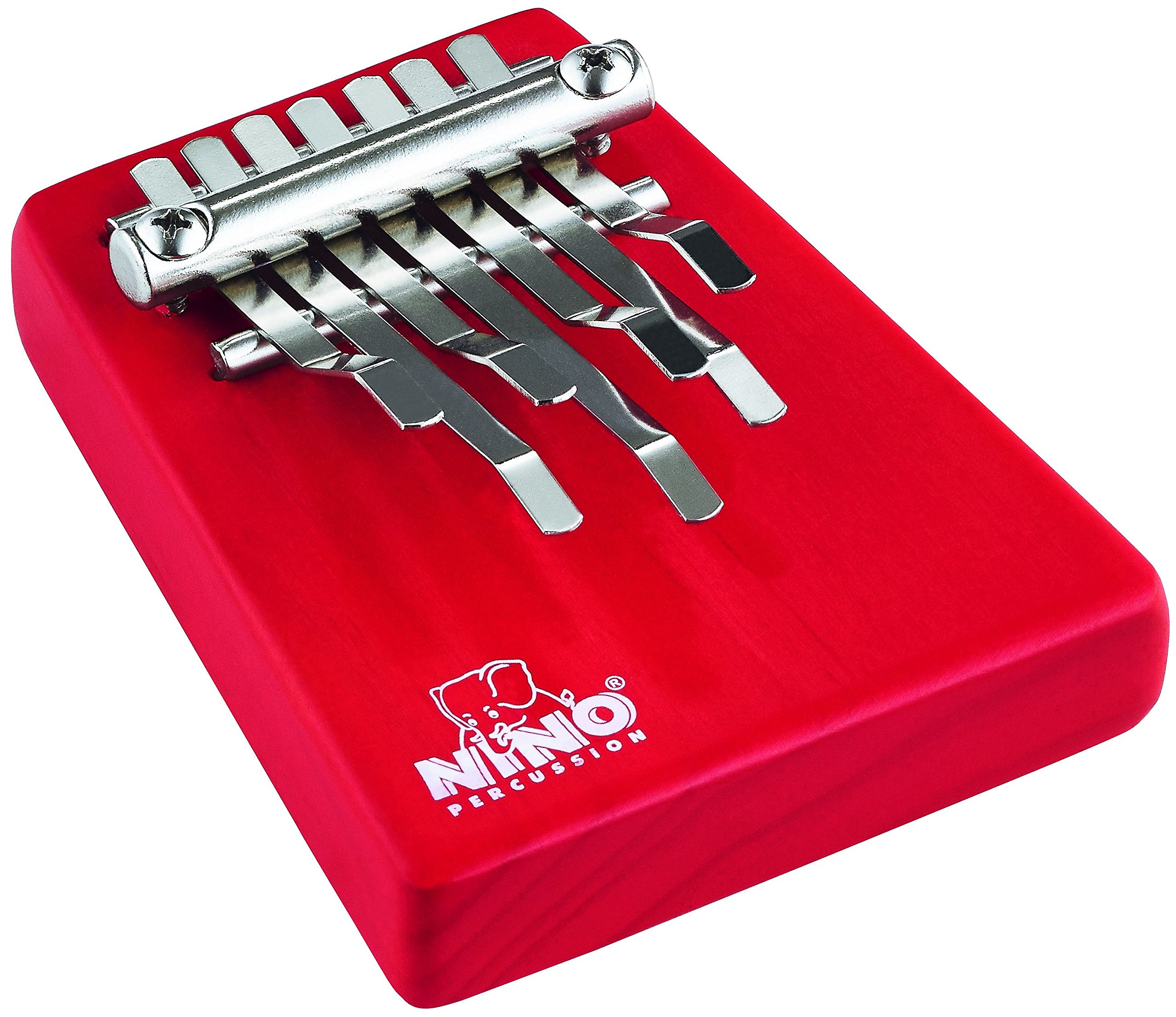 Nino Percussion Kids' Kalimba with Five Chrome Plated Steel Keys, Medium Size-NOT Made in China-Radiata Pine, for Classroom Music or Playing at Home, 2-Year Warranty (NINO964R)