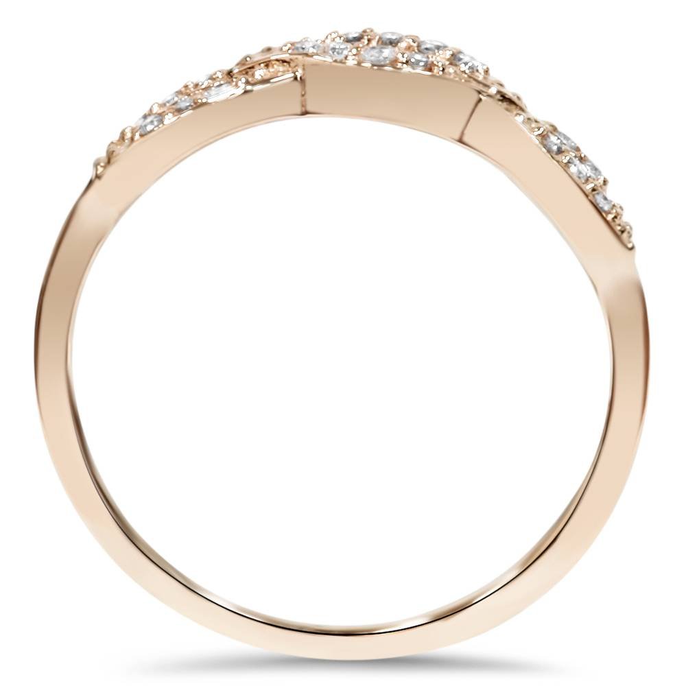 P3 POMPEII3 1/5ct Diamond Infinity Ring 14k Rose Gold - Size 8