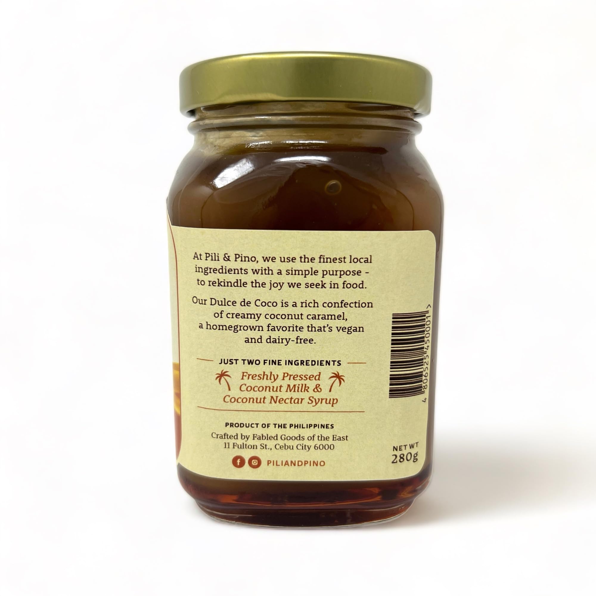 PILI&PINO Dulce De Coco Original Coconut Spread 280g (9.9oz)