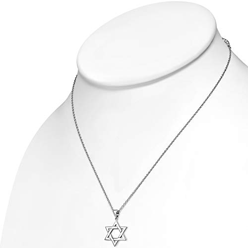 My Daily Styles 925 Sterling Silver Classic Simple Unisex Jewish Star of David Pendant Necklaceā¦