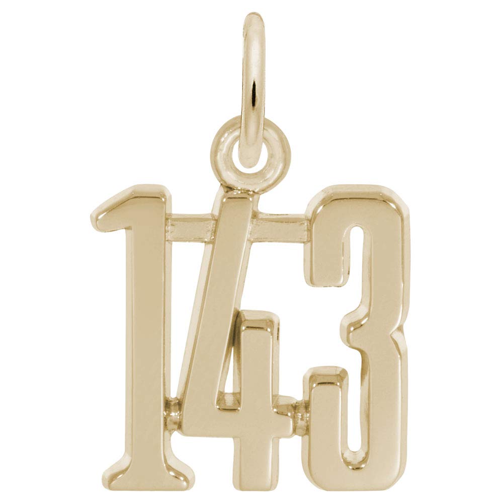 Rembrandt Charms Gold Plated Sterling Silver 1-4-3 I Love You Charm Pendant