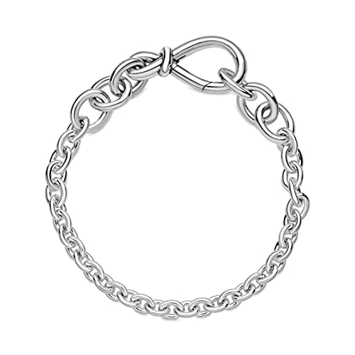 Pandora Jewelry Chunky Infinity Knot Chain Bracelet for Women - Sterling Silver - 7.9"