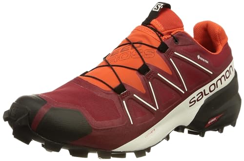 Salomon Speedcross 5 Gore-tex Trail Running Shoes for Men, Monument/Black/Saffron, 9.5