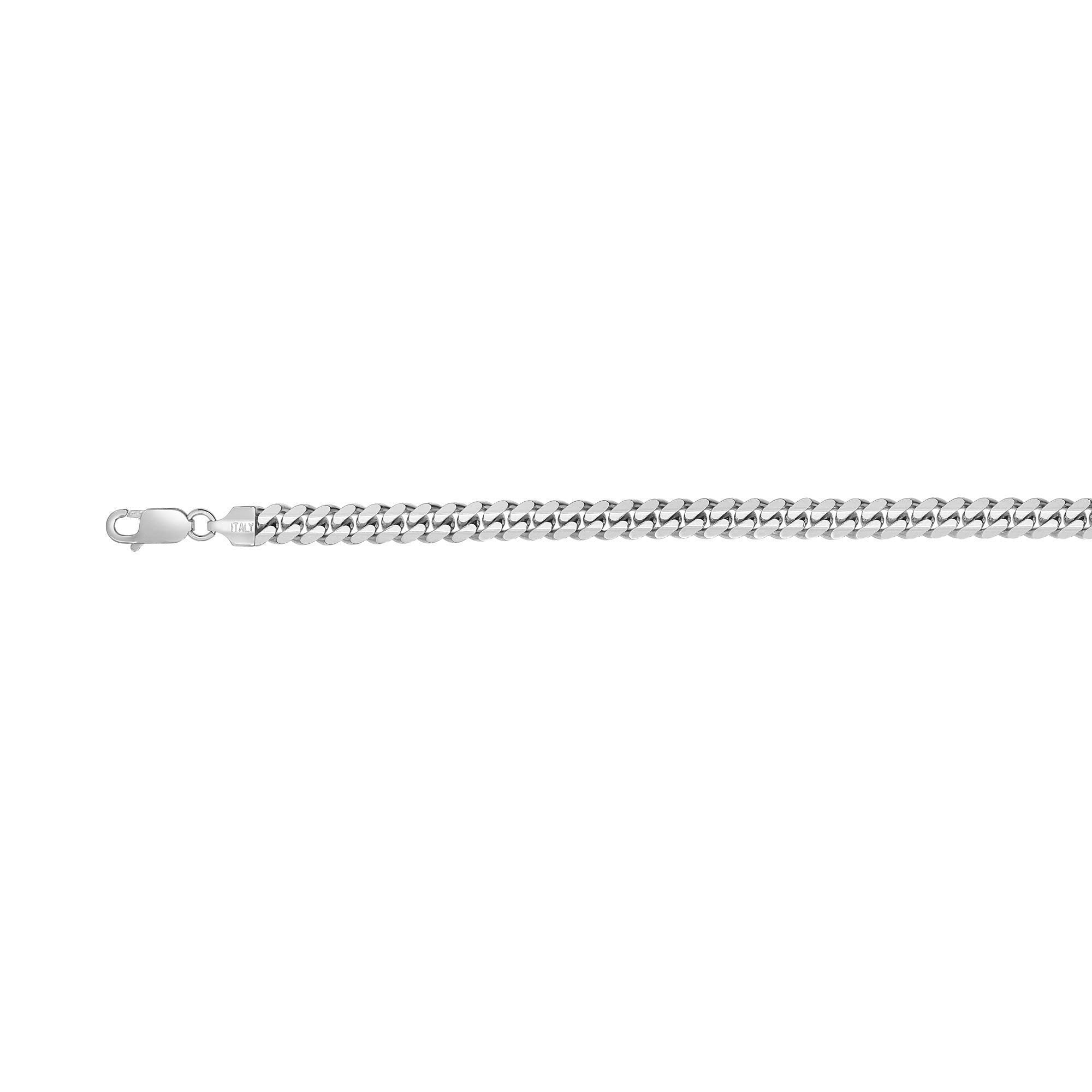 The Diamond Deal Silver 6.3mm Miami Cuban Chain with Box Lock, Rhodium Chain, Unisex (8.5 IN And 6.3 MM)