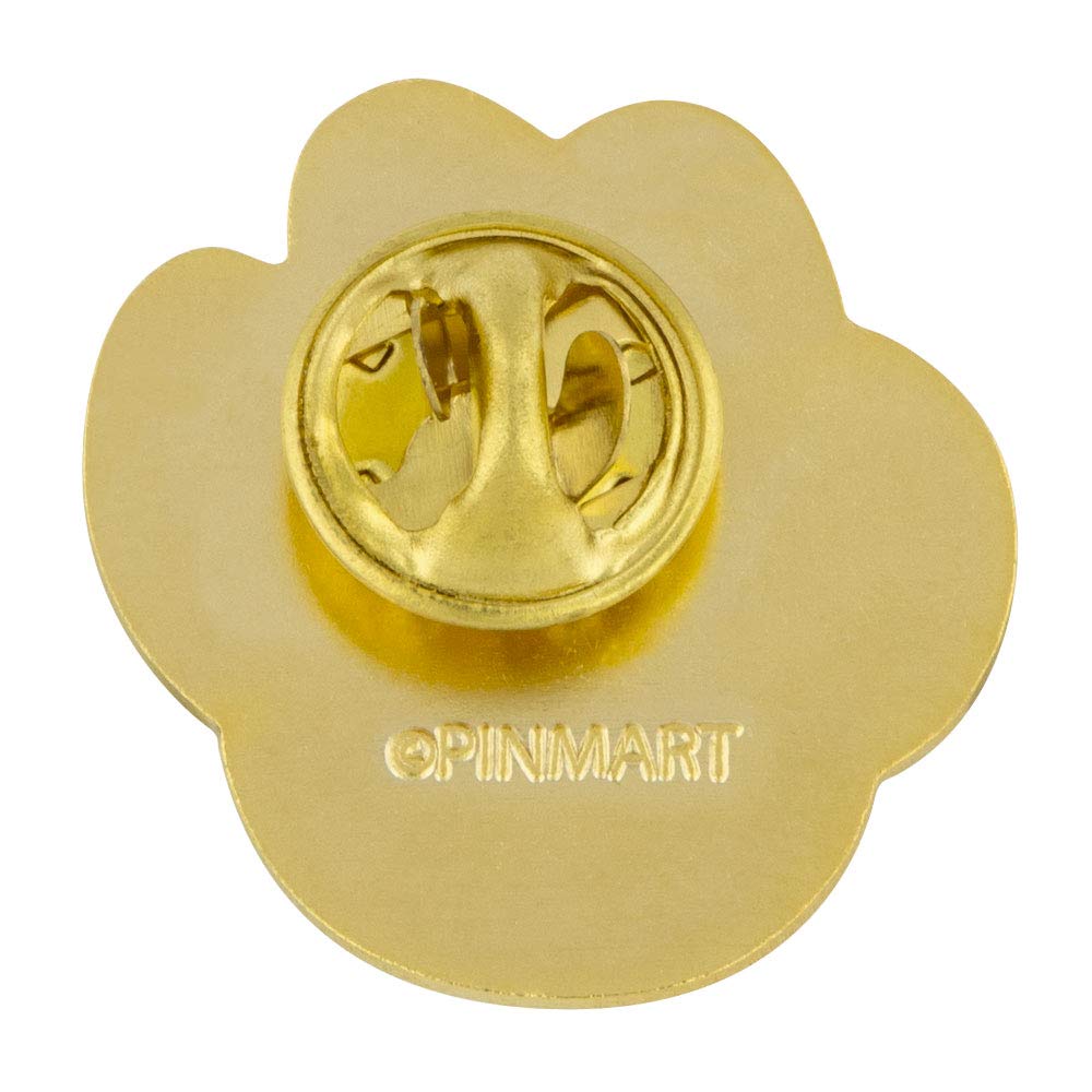 PinMart's Black and Gold Animal Paw Print School Mascot Enamel Lapel Pin