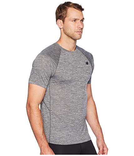 New Balance Men's Tenacity Short Sleeve, Heather Charcoal , X-Large