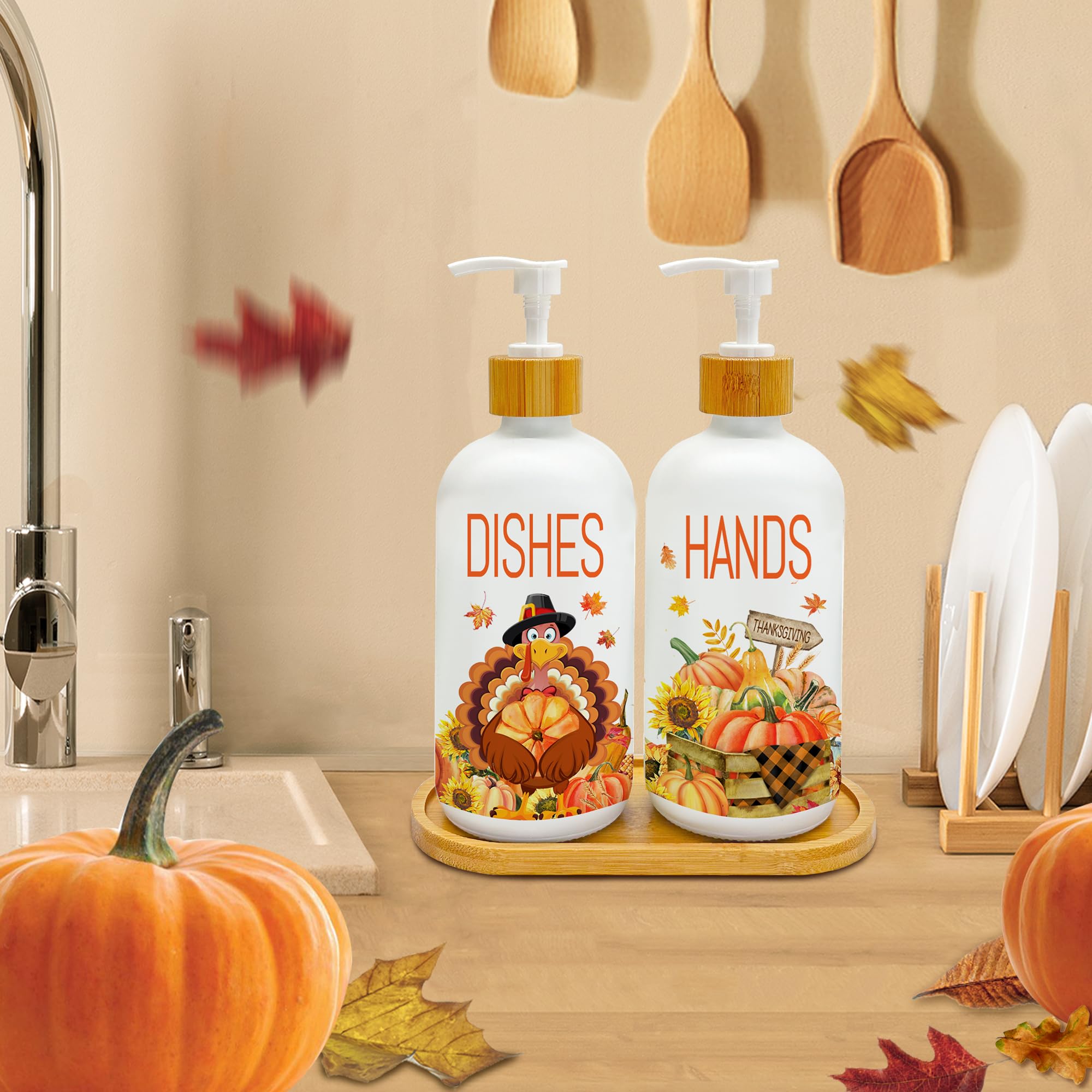 Pinata Thanksgiving Turkey Fruit Soap Dispenser 16 oz, Thanksgiving Bathroom Kitchen Table Decorations for Home Indoor, Thanksgiving Fall Farmhouse Rustic Turkey Decorations