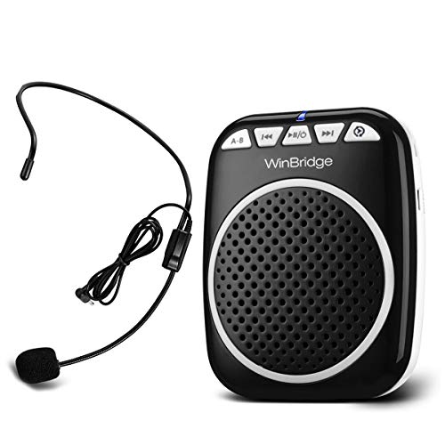 WinBridge Voice Amplifier with Portable Microphone, School Supplies, Rechargeable Speaker for Teachers, Classroom, Tourguide, Personal Voice Amplifier and Teacher Microphone Headset