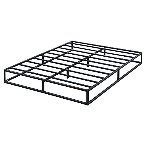 Olee Sleep 9 Inch Modern Metal Platform Bed Frame, Steel Slat Anti-Slip Support, Steel Mattress Foundation, No Box Spring Needed, Black, King Size