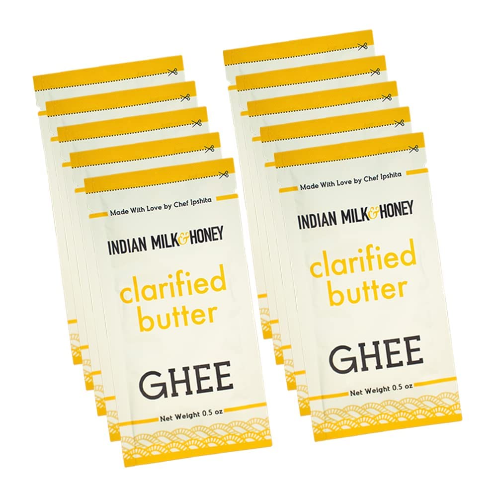 Original Grass-Fed Classic Ghee Butter by Indian Milk & Honey in Portable Packets, 0.5 Ounce (Classic Original Pack - 10)