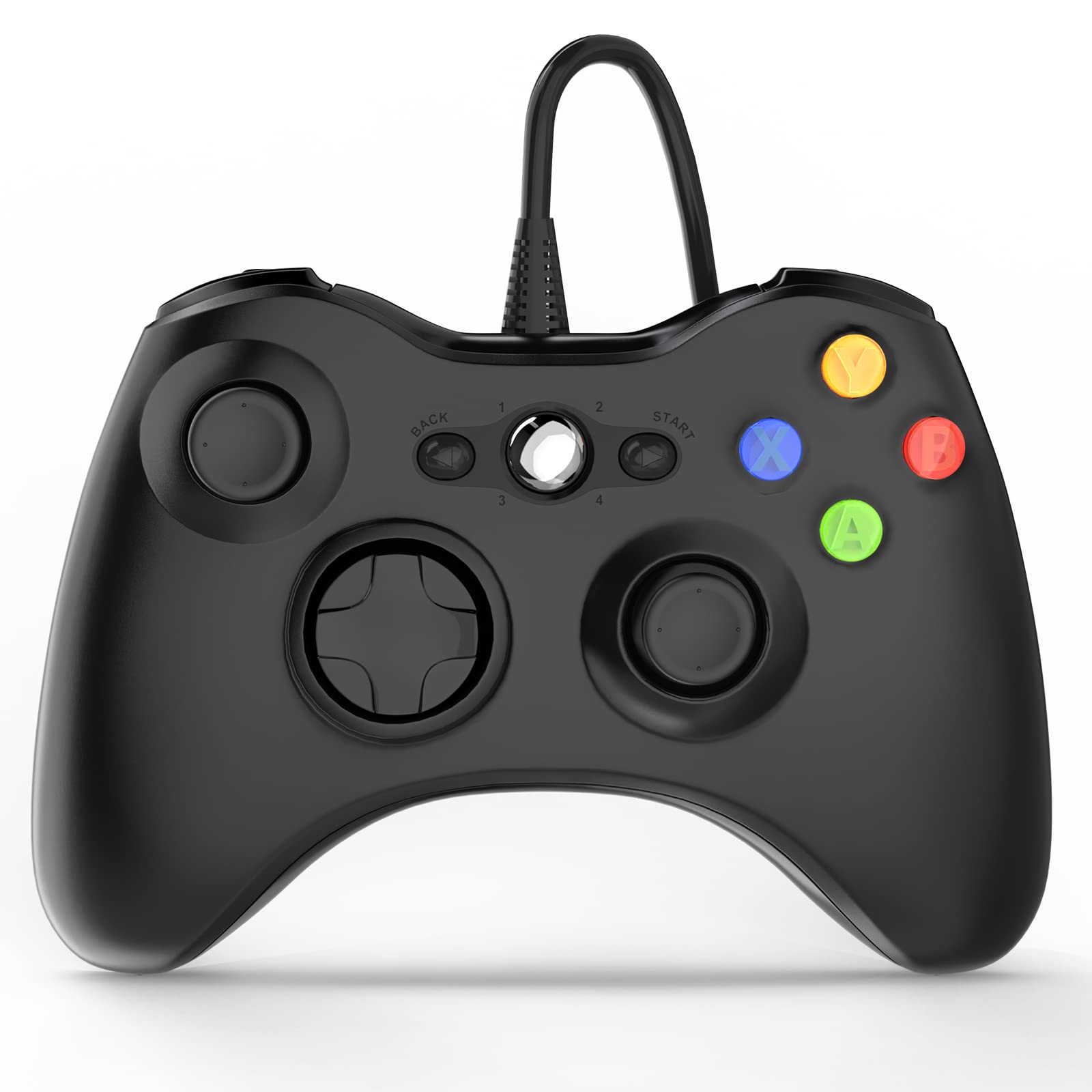Oussirro Wired Controller for Xbox 360, USB PC Game Controller Gamepad Joystick for Xbox 360, PC Windows 7,8,10 (Black)