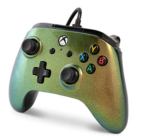 PowerA Enhanced Wired Controller for Xbox One - Cosmos Nova, gamepad, wired video game controller, gaming controller, Xbox One, works with Xbox Series X|S
