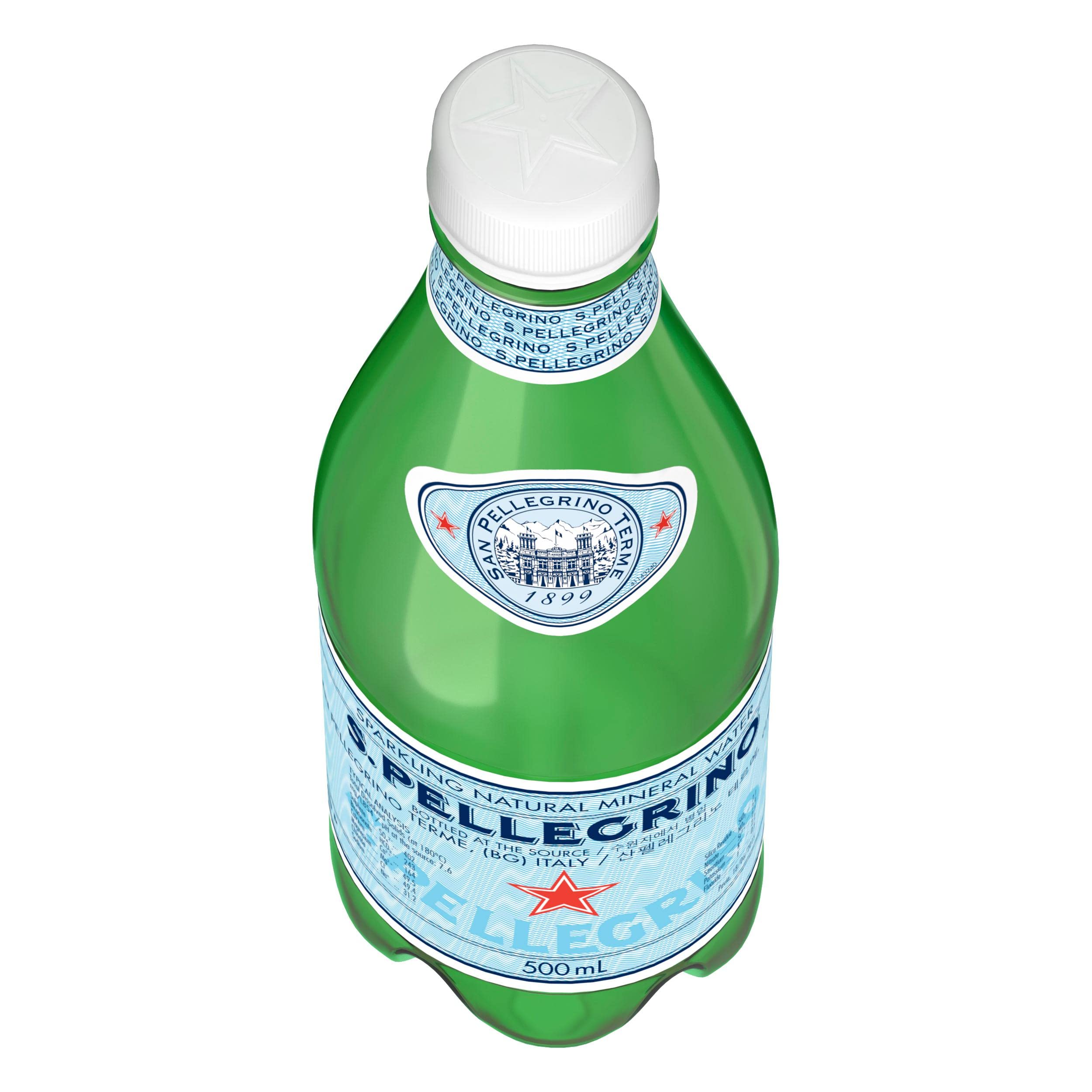S.Pellegrino Sparkling Natural Mineral Water, Plastic Bottles, 16.9 Fl Oz (Pack of 12)