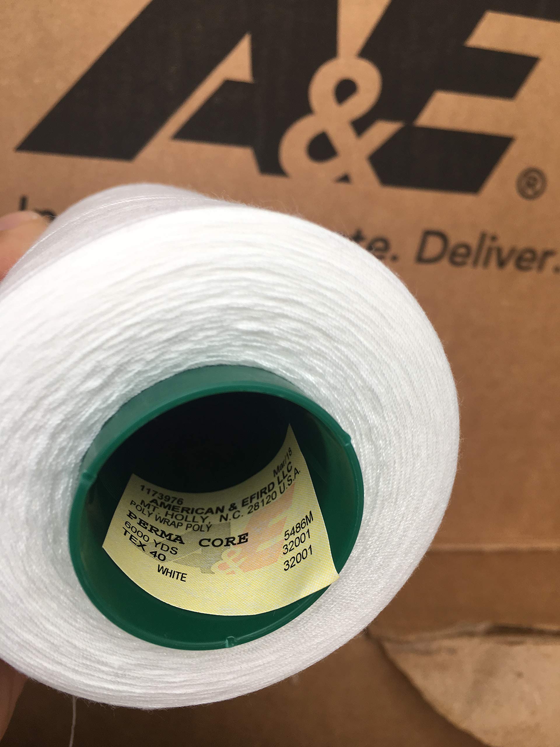 Perma Core Poly-wrap Poly Sewing Thread Tex-40 6,000 Yds (White)