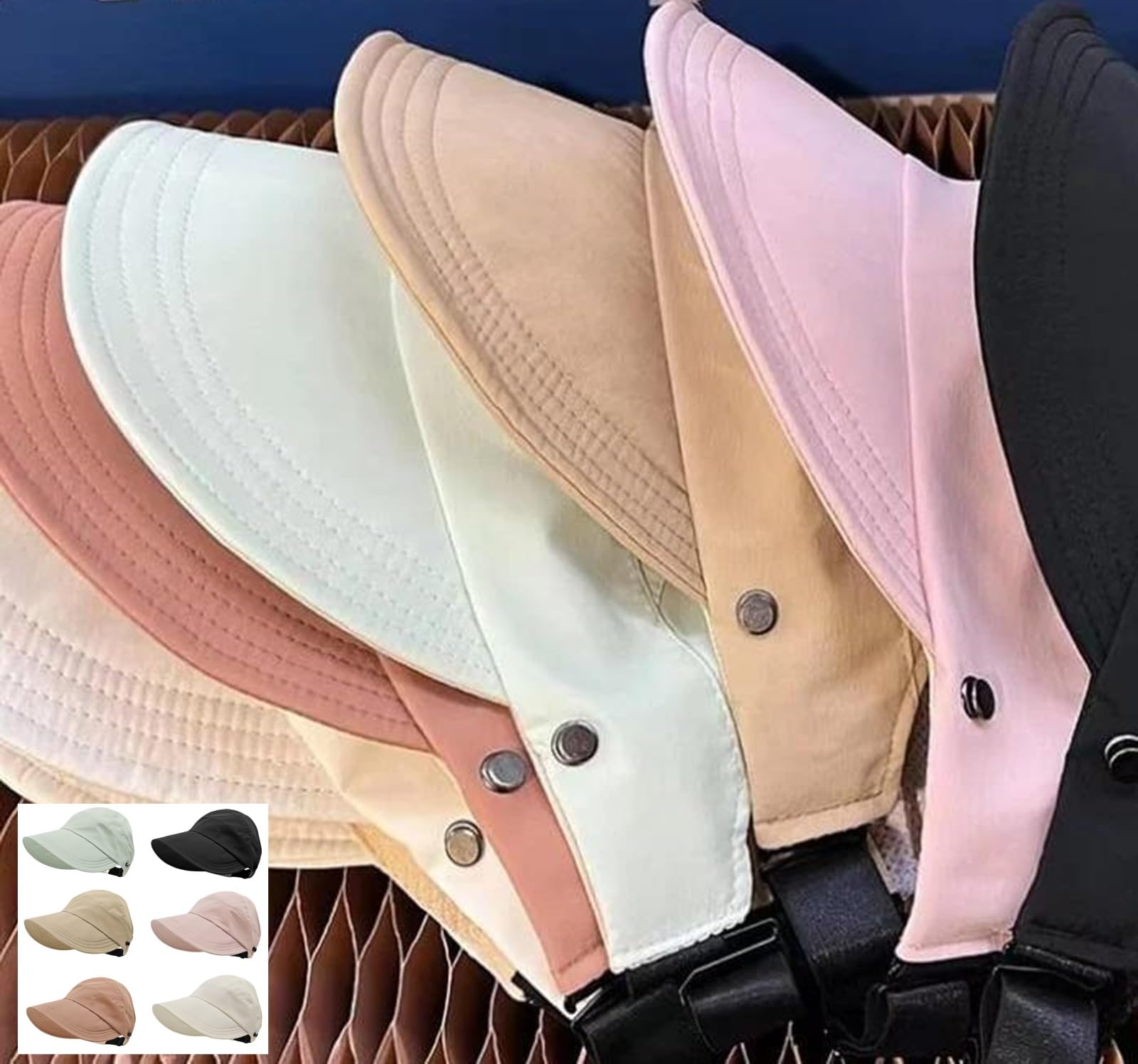 Women's Large Brim UV Protection Empty Top Sun Hat,Outdoor Wide Brim Hats for Women,Outdoor UV Protection Hollow Top Sun Hat (US, Alpha, One Size, Medium, Black)