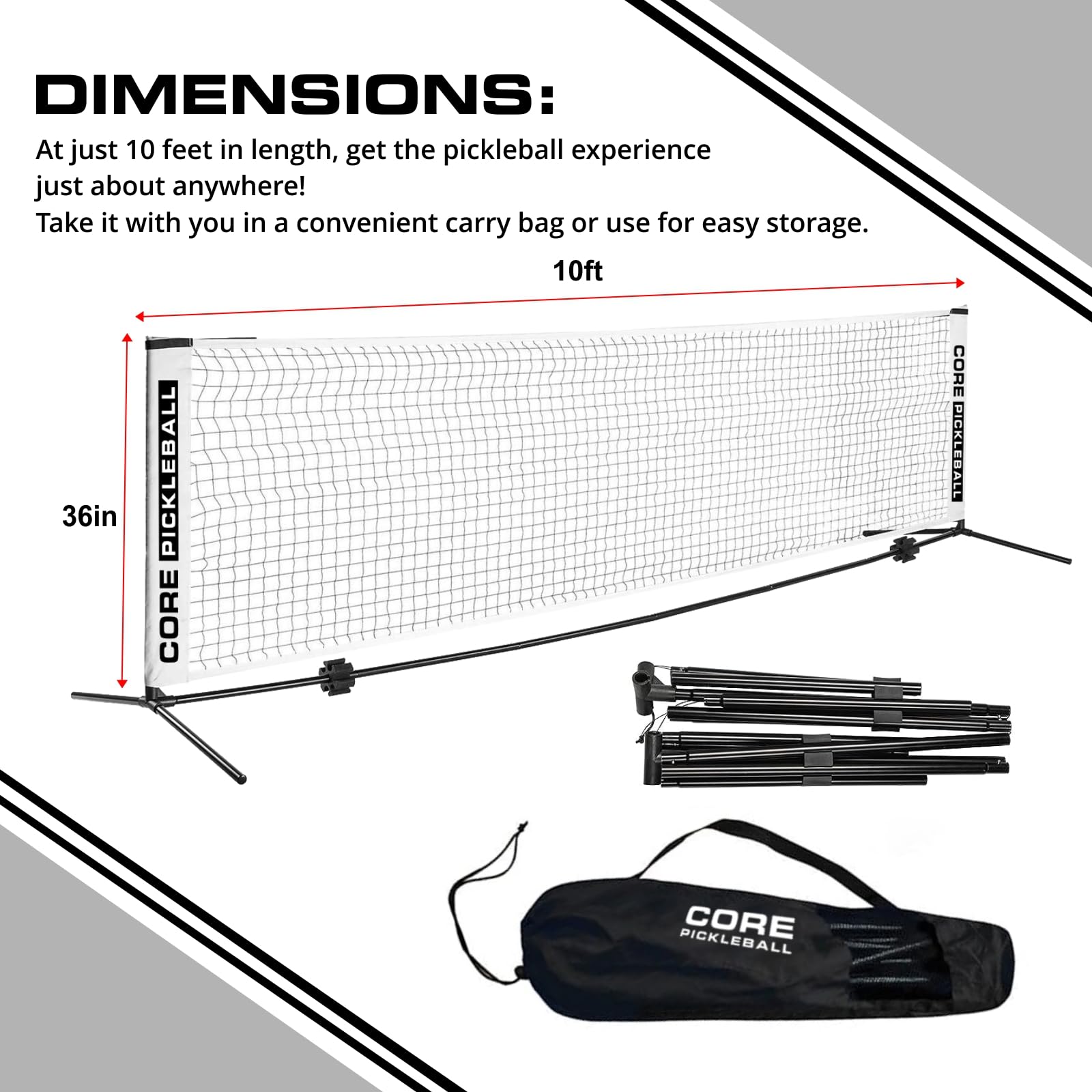 Ultimate Portable Pickleball Net System| Tournament-Grade| Adjustable | Indoor & Outdoor Pickleball Net| Premium & Durable Equipment (10ft Net)