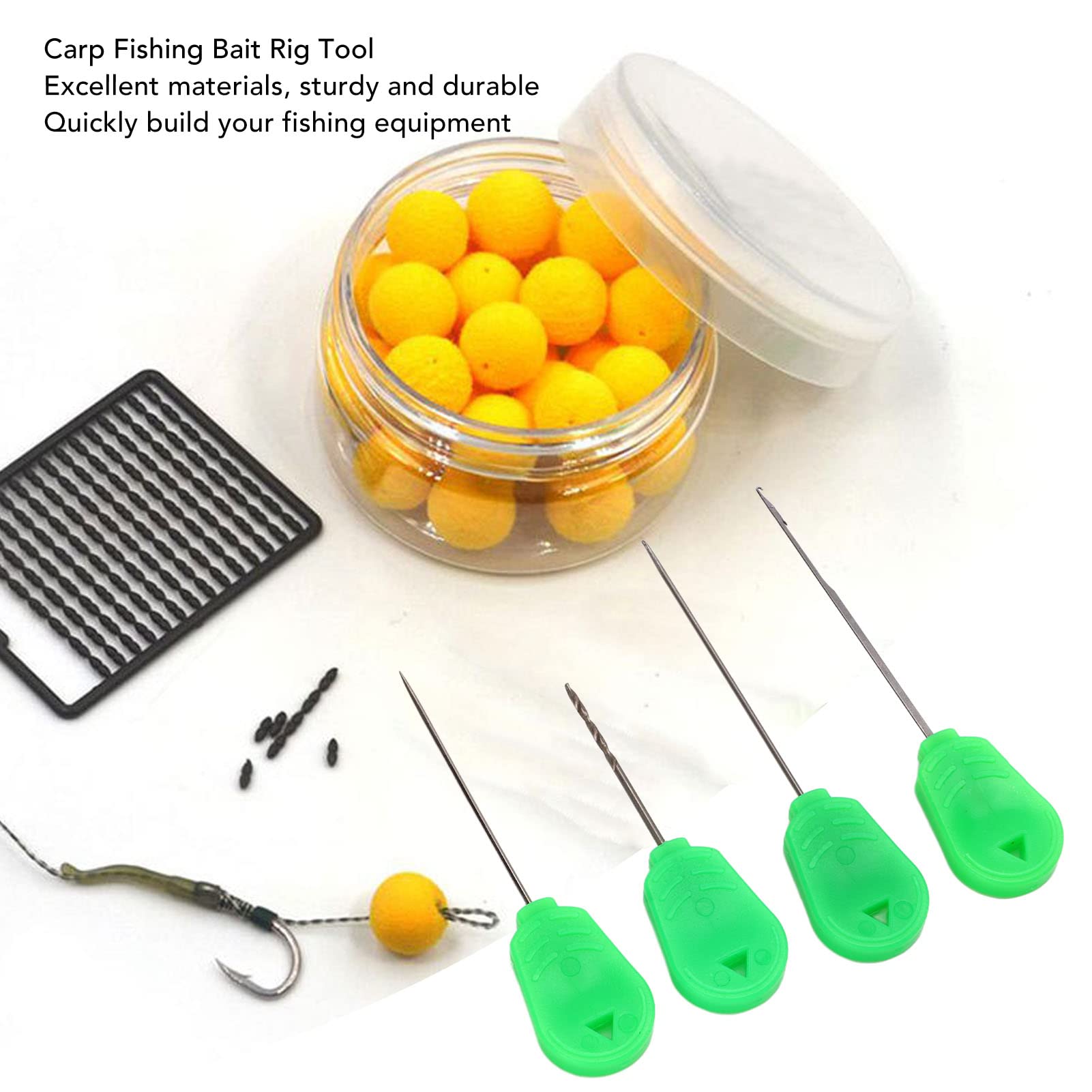 VGEBY 4Pcs Durable Plastic and Steel Carp Fishing Bait Rig Tool Stable Needle Kit for Fishing Accessories