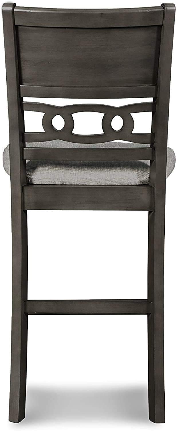 New Classic Furniture Gia 5-Piece Round Counter Height Dining Set with 1 Dining Table and 4 Chairs, 42.25", Gray