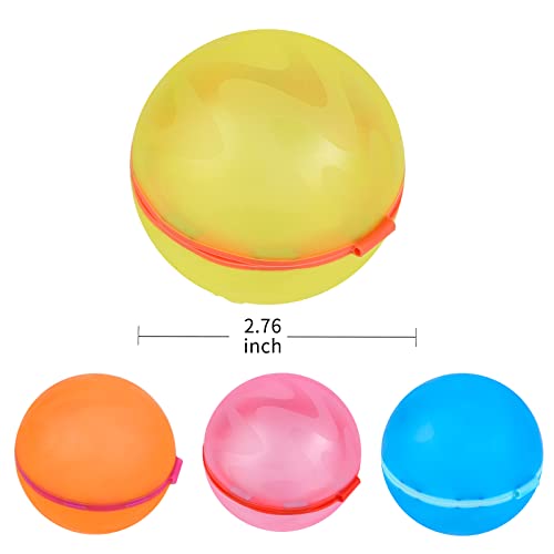 Reusable Water Balloons,Multicolor Water Balls 4 PCS,Quick Fill Self Sealing Water Bombs Balloons,Yard Games,Water Fight Waterfall Ball Toys