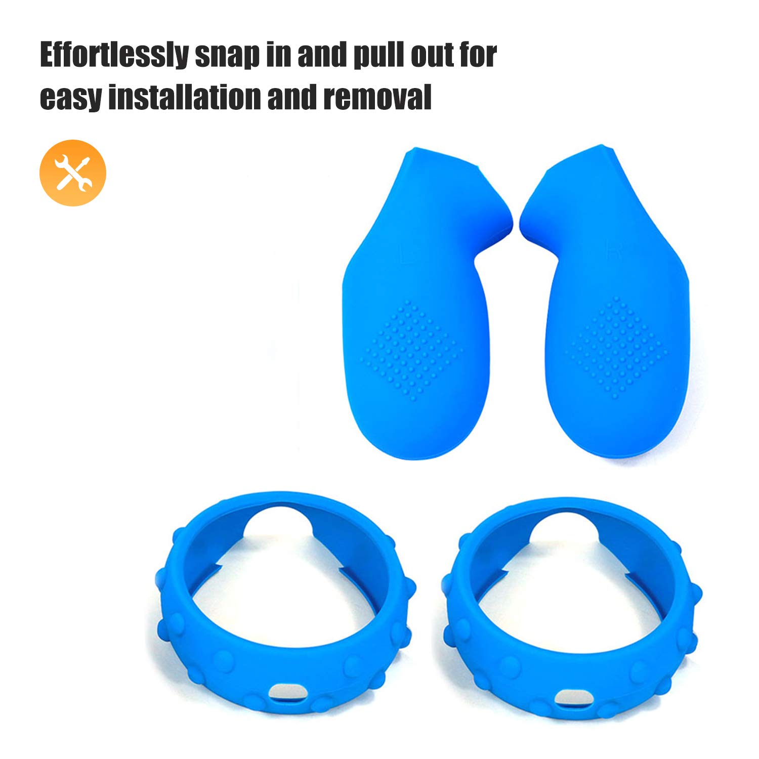 ProCase Controller Skin for Oculus Quest Touch Controller, 1 Pair Silicone Grip Cover Anti-Slip Protective Case for Oculus Quest/Rift S Handle -Blue
