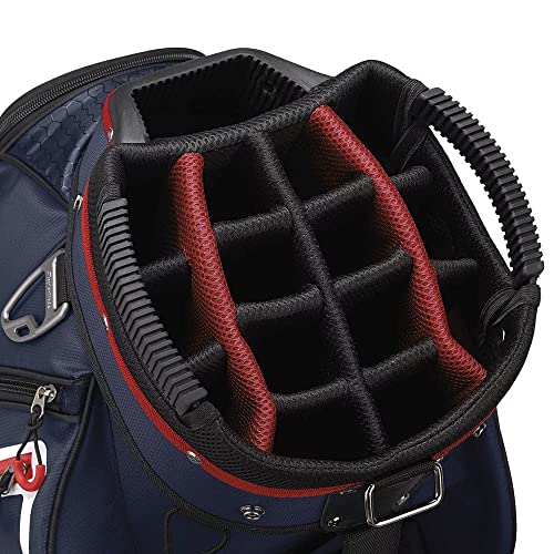 TaylorMade Select ST Cart Bag, Navy/White/Red, 15 Way