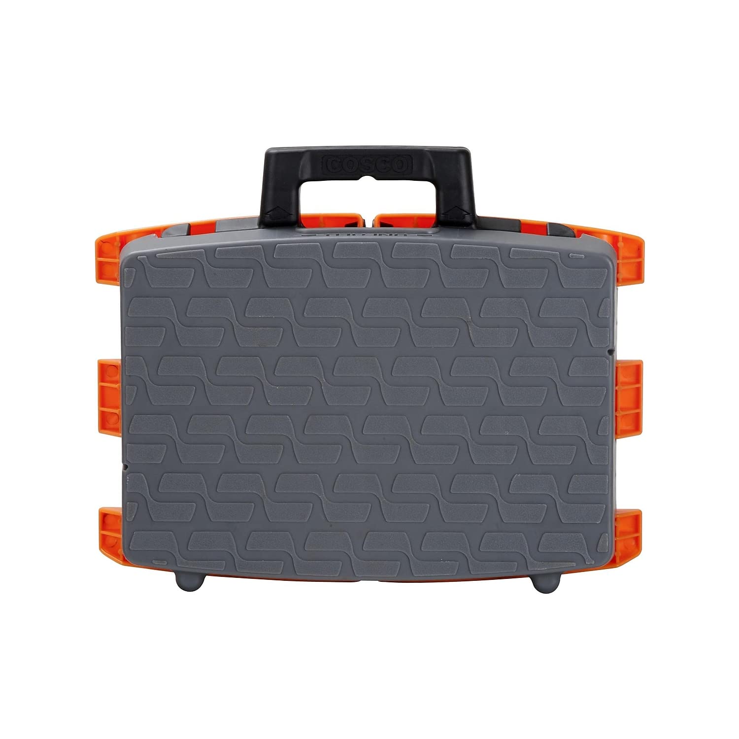 One-Step Folding Step Stool, 300 lb, 8 1/2" Working Height, Orange/Gray