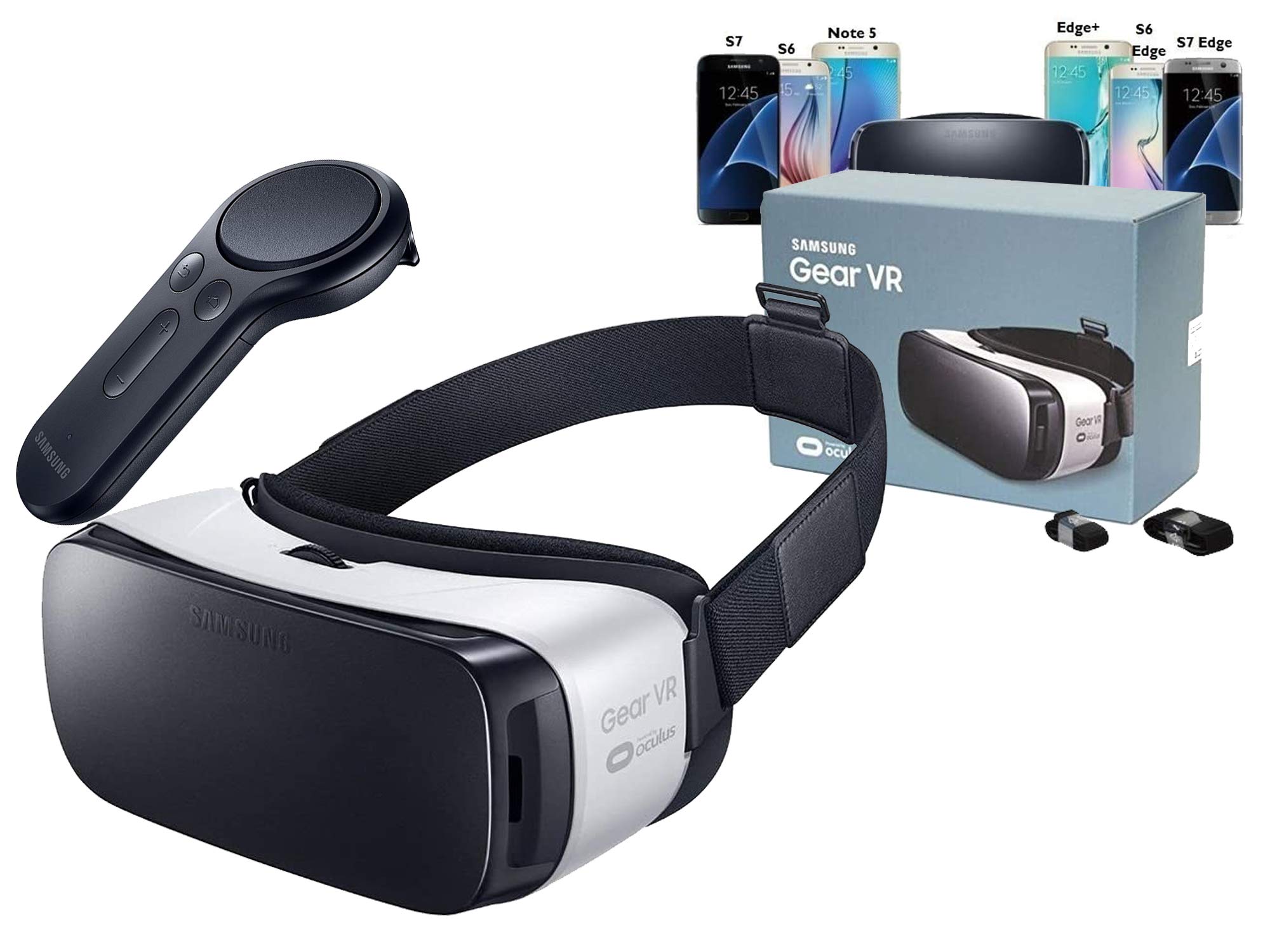 Samsung Galaxy 3D Gear VR (2015) by Oculus with Controller for - S6/S6 Edge/S7/S7 Edge/Note5 (Retail Packing Kit)