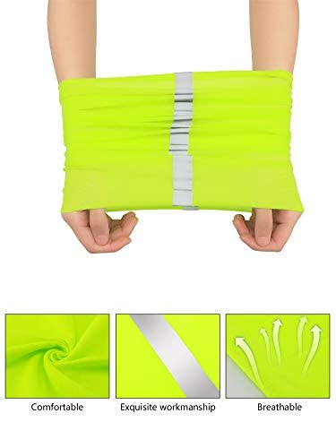 SATINIOR 8 Pieces Reflective Neck Gaiter for Men Cycling Balaclava Face Mask Cover Bandana Capuchas para el sol para Hombre Fluorescent Yellow