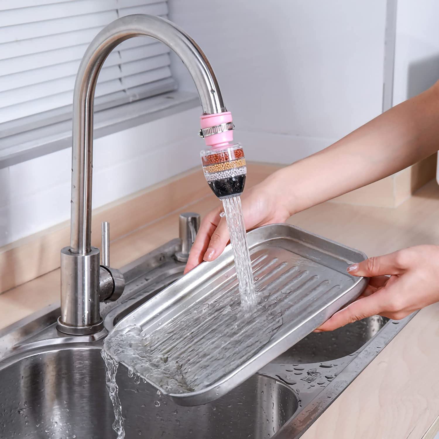 Universal Interface Faucet Filter Kitchen, 3pcs Water Filter Faucet Bathroom Sink, Universal Interface Activated Carbon Cleaning Purifier (3 PCS)
