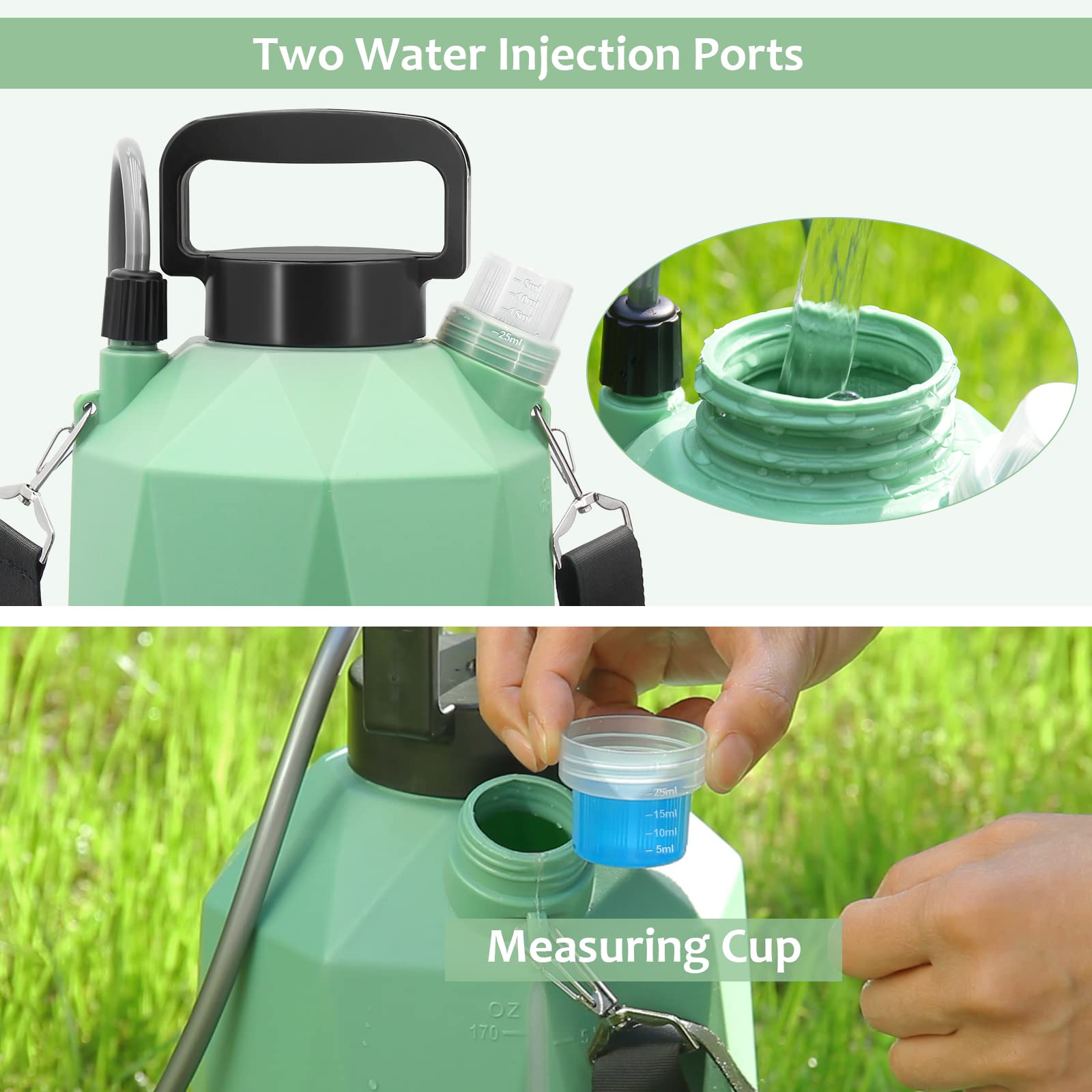 SideKing Battery Powered Sprayer 1.35Gallon/5L, Electric Garden Sprayer with USB Rechargeable Handle, Weed Sprayer with 3 Mist Nozzles, Telescopic Wand, and Shoulder Strap for Lawn and Garden