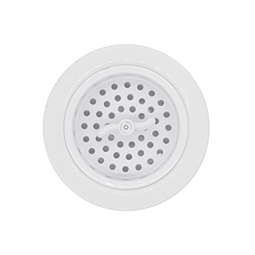 Westbrass CO2195-50 Combo Pack 3-1/2" Wing Nut Twist Style Large Kitchen Sink Basket Strainer and Extra-Deep Collar Kitchen Sink Waste Disposal Flange with Stopper, Powder Coat White