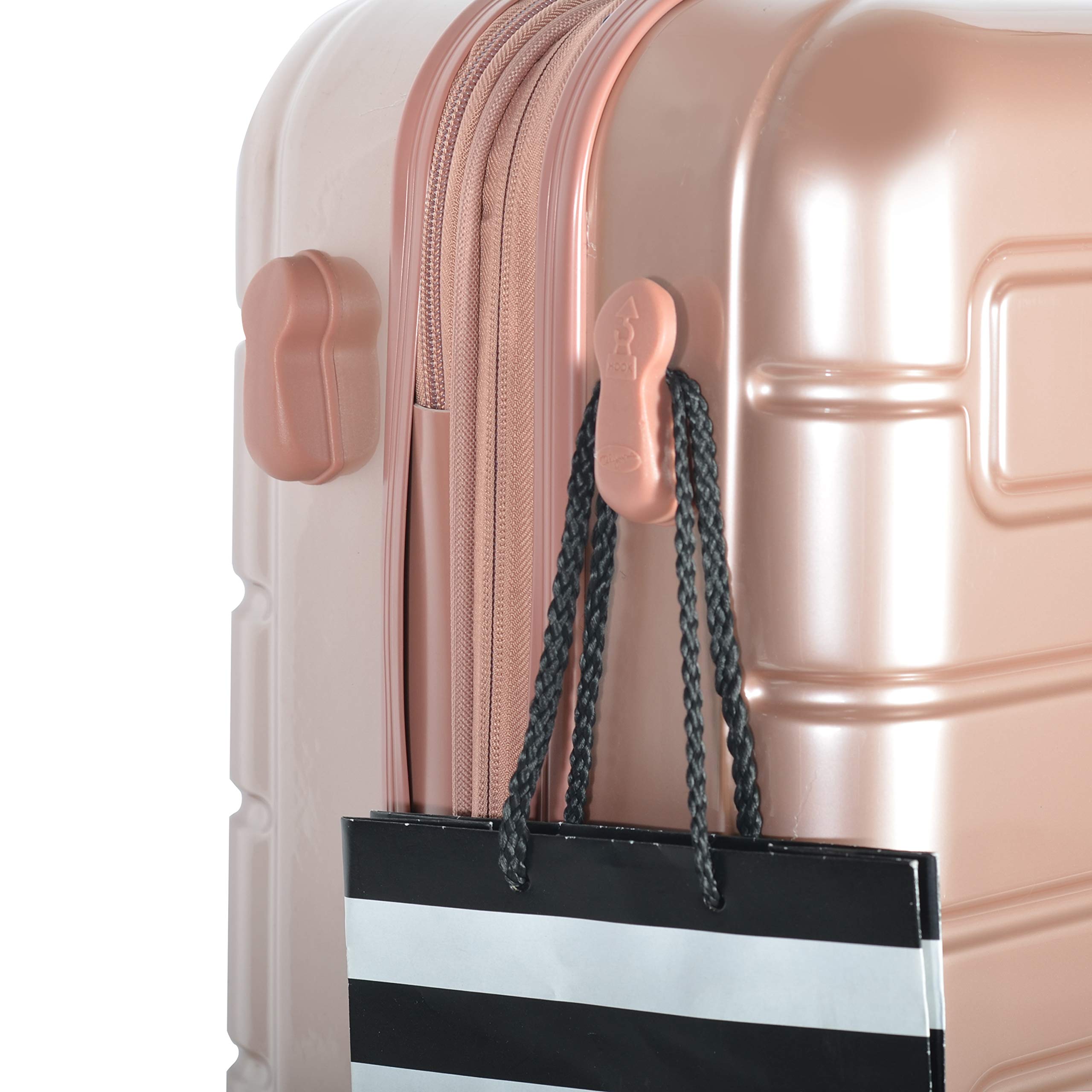 Olympia U.S.A. Nema Expandable Hardside Spinner Luggage w/TSA Lock, Available in 3-Piece Set/22-inch/25-inch/29-inch, Rose Gold