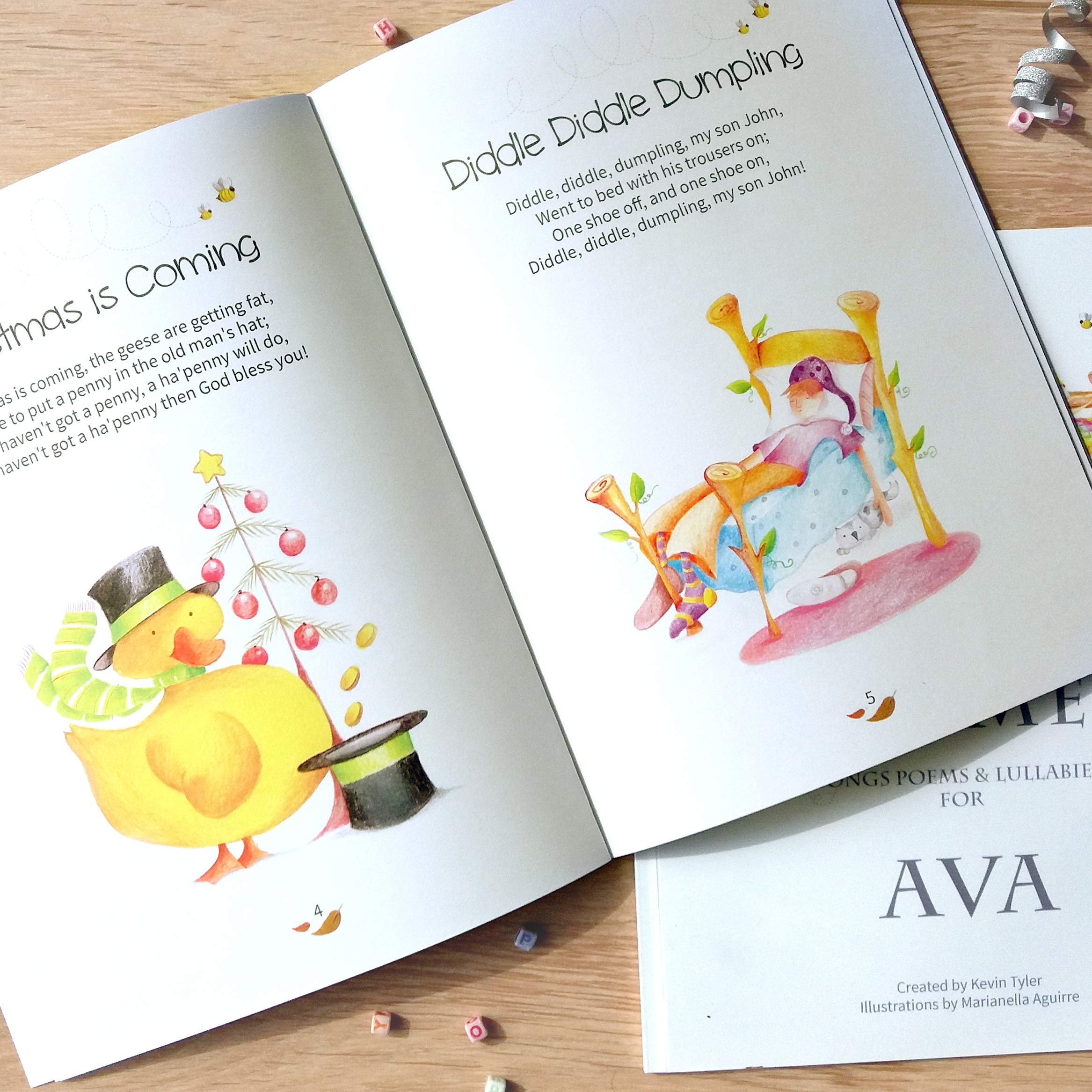 Personalized Baby Book, Personalized Nursery Rhyme Baby Book, Nursery Book, Christmas Gift for Baby