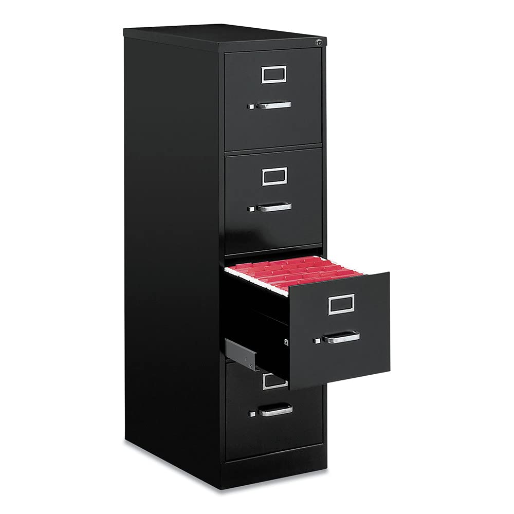 OIF VF1552BL Four-Drawer Economy Vertical File Cabinet, Letter, 15w x 25d x 52h, Black