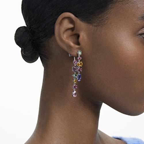 SWAROVSKI Gema drop earrings, Multicolored, Rhodium Finish, Brass