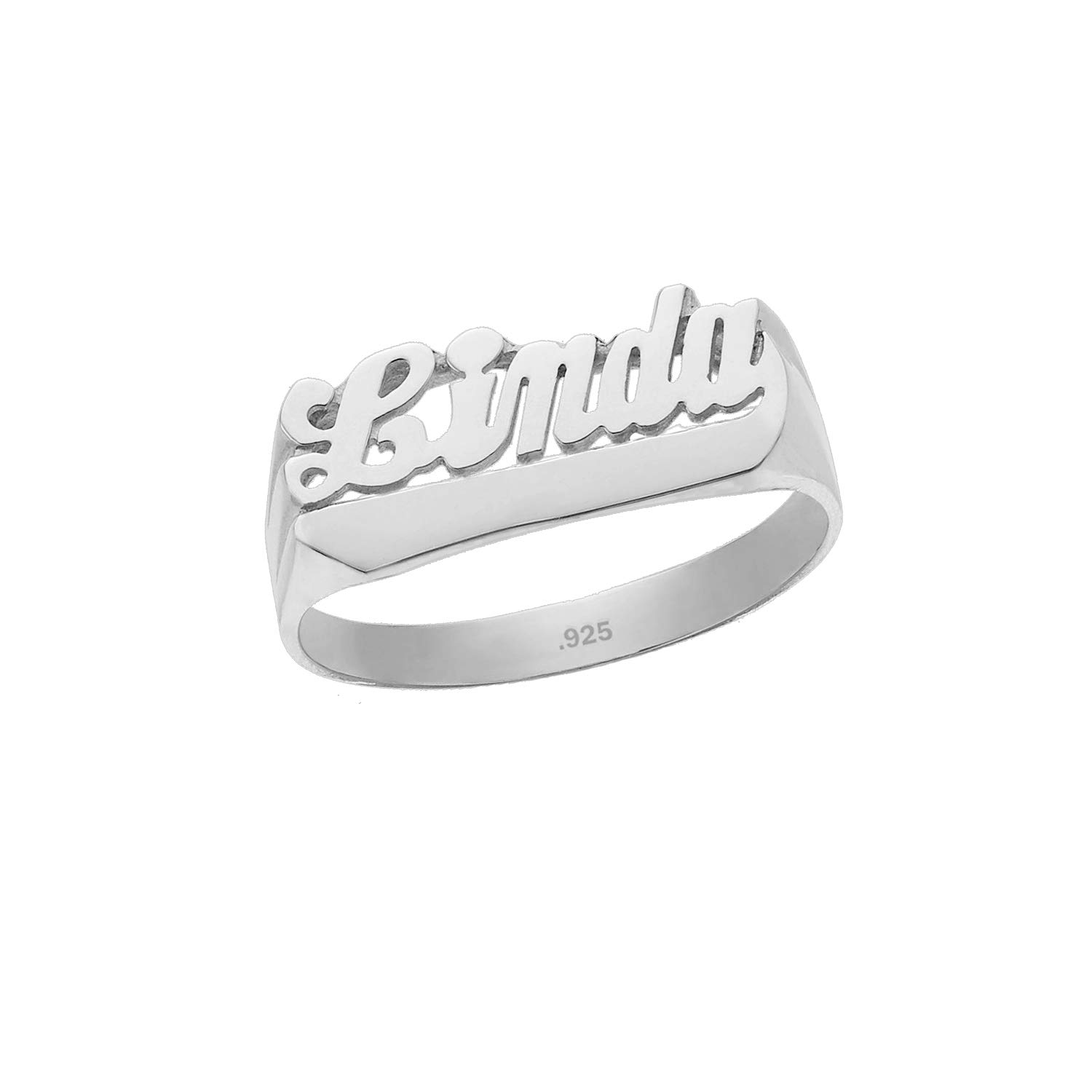 Name Ring - Sterling Silver Personalized Ring - Custom Ring with Name of Your Choice Size 5 thru 10 Made in USA