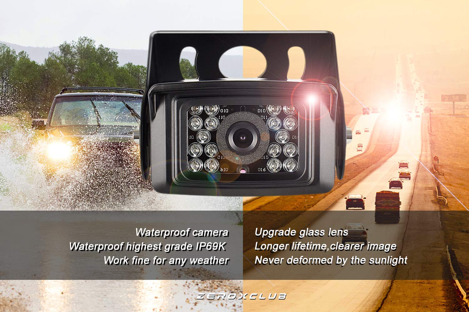 Rear View Safety Waterproof Backup Camera - Commercial Grade - Built for Trucks,RV's,Buses and Trailers for ERY01