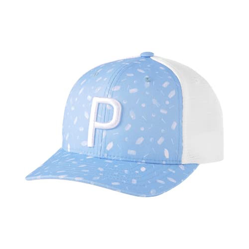 PUMA Golf 2021 Snack Shack P 110 Hat (Men's, Placid Blue-Bright White, One Size)