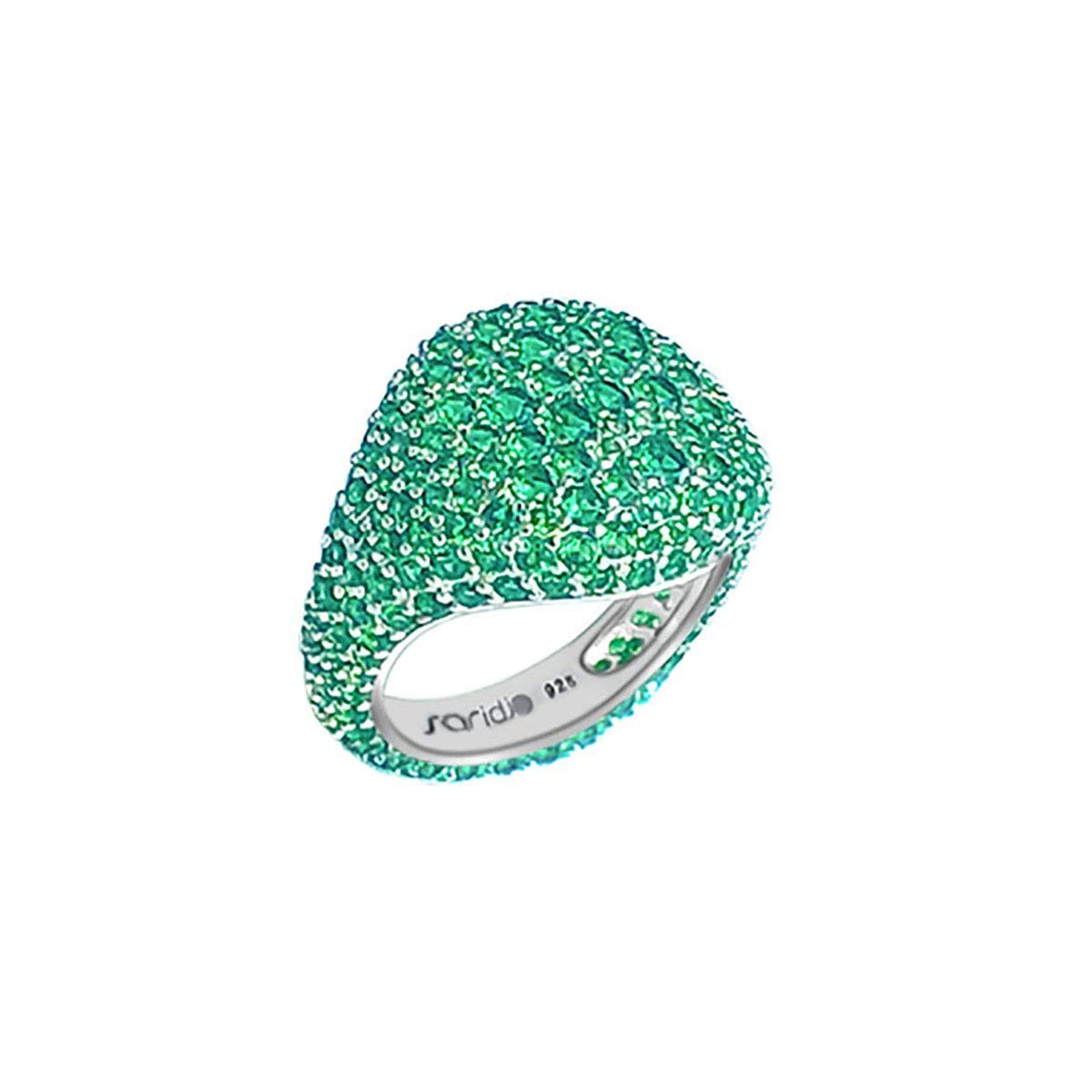 Saridjo Pave Pinky Ring (Green)
