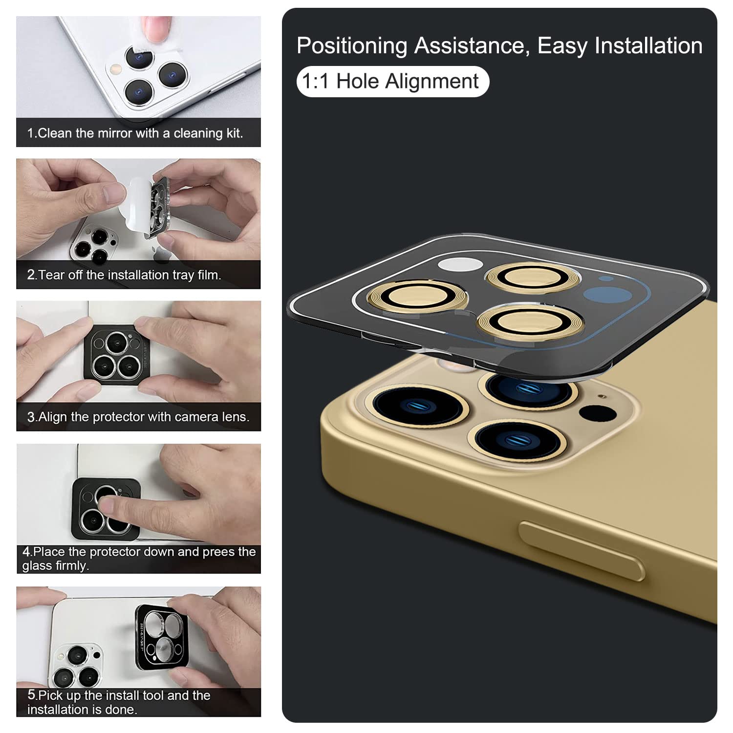 QsmQam [2 Pack Camera Lens Protector for iPhone 14 Pro/Pro Max & iPhone 15 Pro/Pro Max, Individual Metal Ring Tempered Glass Camera Cover, Anti-Scratch, with Installation and Removal Aids-Purple