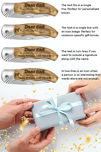 Personalized Gift for Men - Customized Pocket Knife Custom Engraved Knives Gifts Dad Husband Idea Birthday Christmas Valentine's Day Anniversary Stocking Stuffers 6651 PS