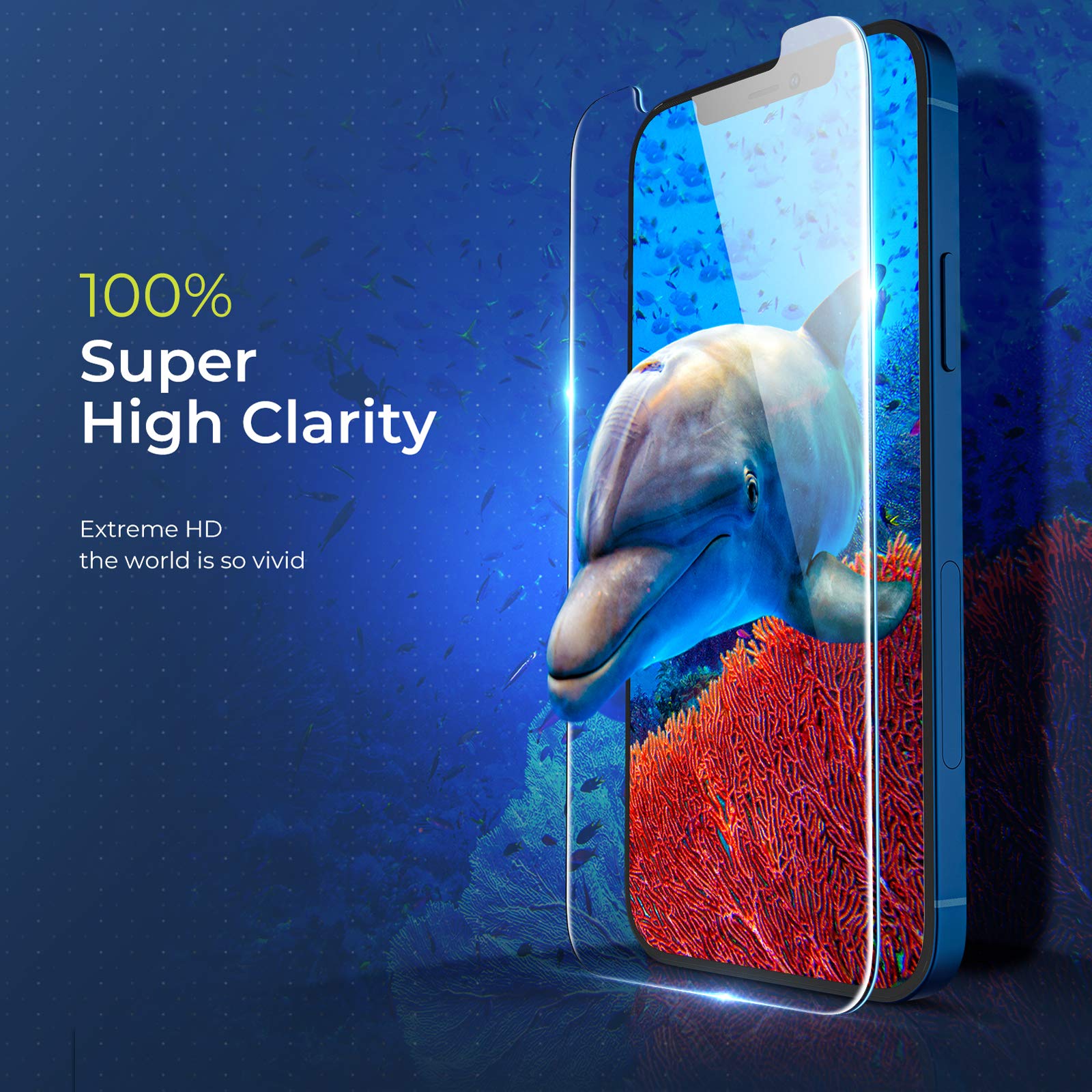 ORIbox Glass Screen Protector for iPhone 13 and iPhone 13 Pro, 3 Packs Anti-Scratch Eye-Protection HD Clear Tempered Glass Screen Protector