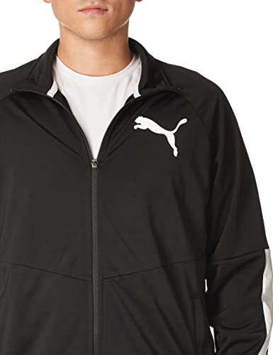 PUMA Men's Contrast Jacket 2.0, Black/White, L