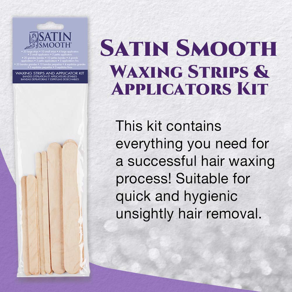 Satin Smooth Natural Muslin Epilating Strips & Applicators Kit, 2 packs