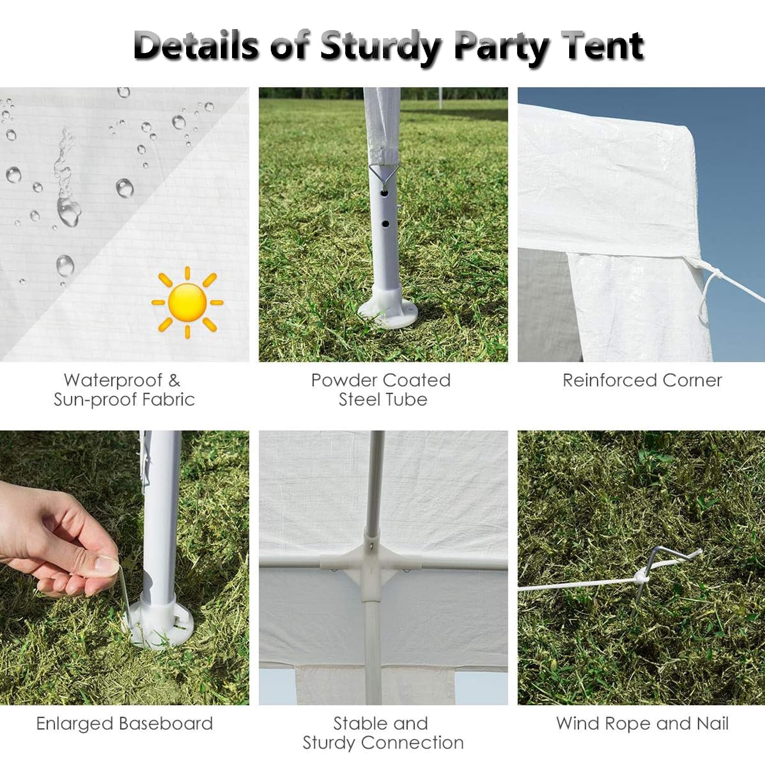 Outdoor Gazebo Canopy Wedding Party Tent Camping Shelter Commercial Instant Shelter Waterproof Tent with Removable Side Walls (10'x30' with 5 Sidewalls)
