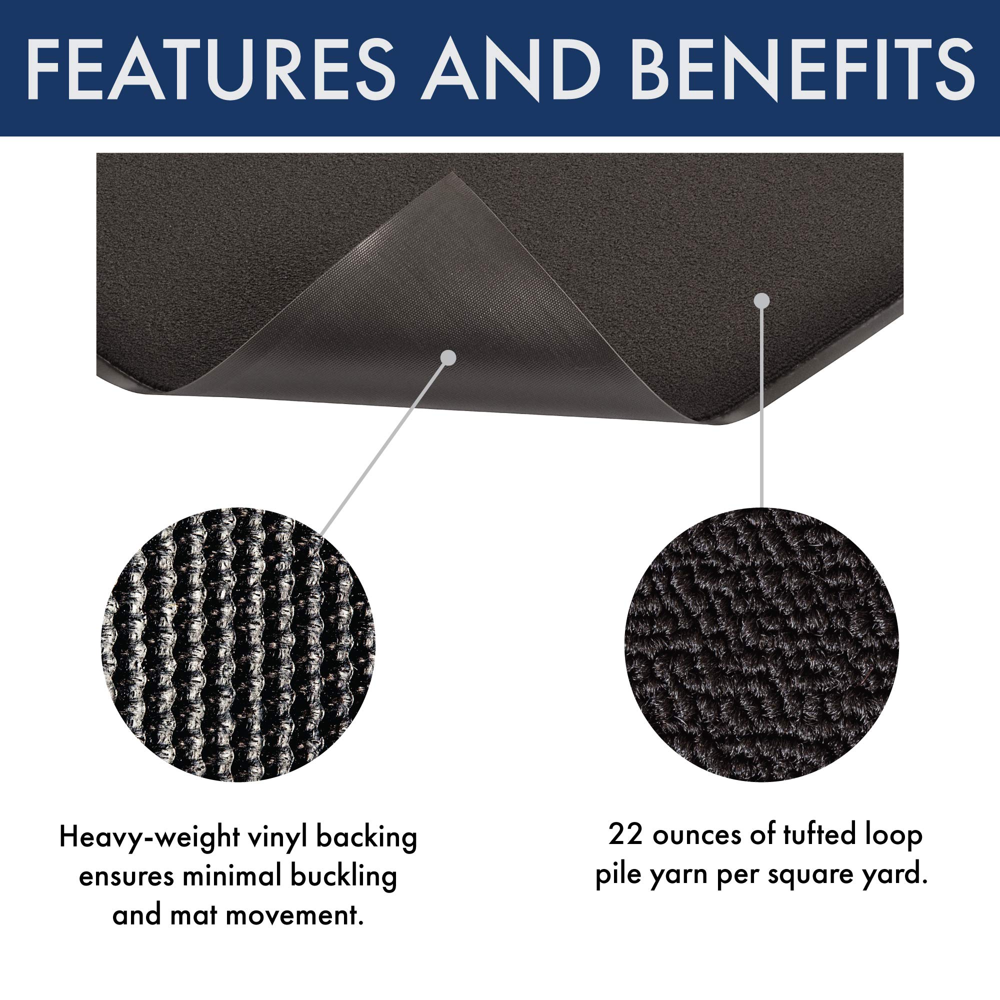 Notrax 141 Ovation Entrance Mat, for Home or Office, 3' X 5' Black
