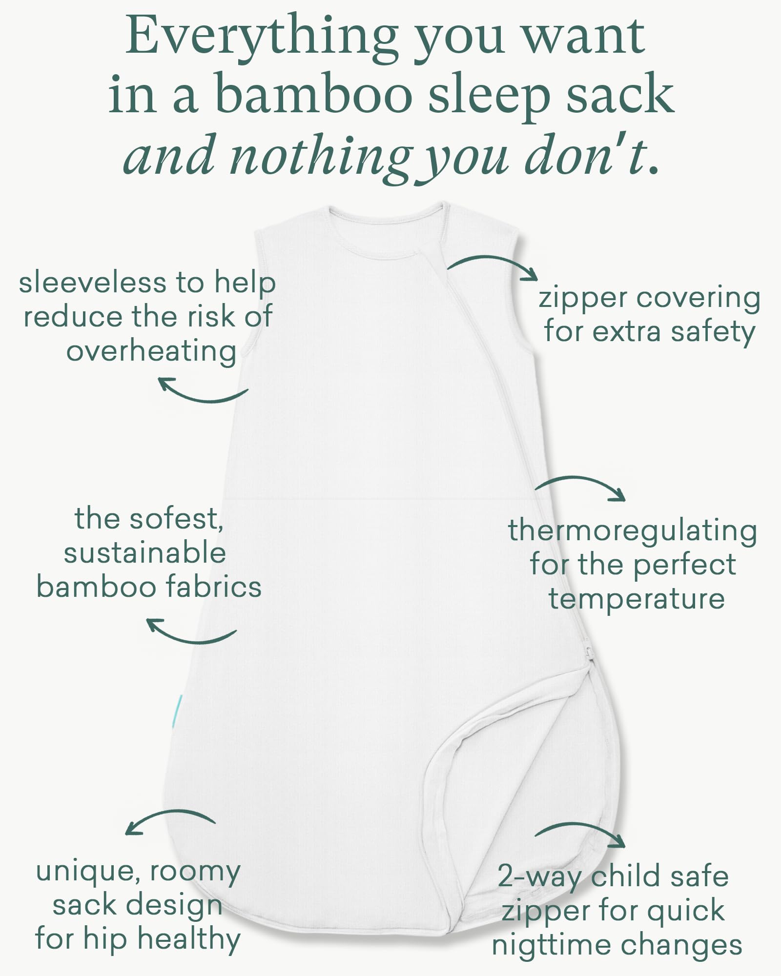 PurComfy Supersoft Sleep Sack 0.5 TOG, Premium Bamboo Viscose Baby Sleeping Bag, Lightweight Sleepsack 6-15 Months