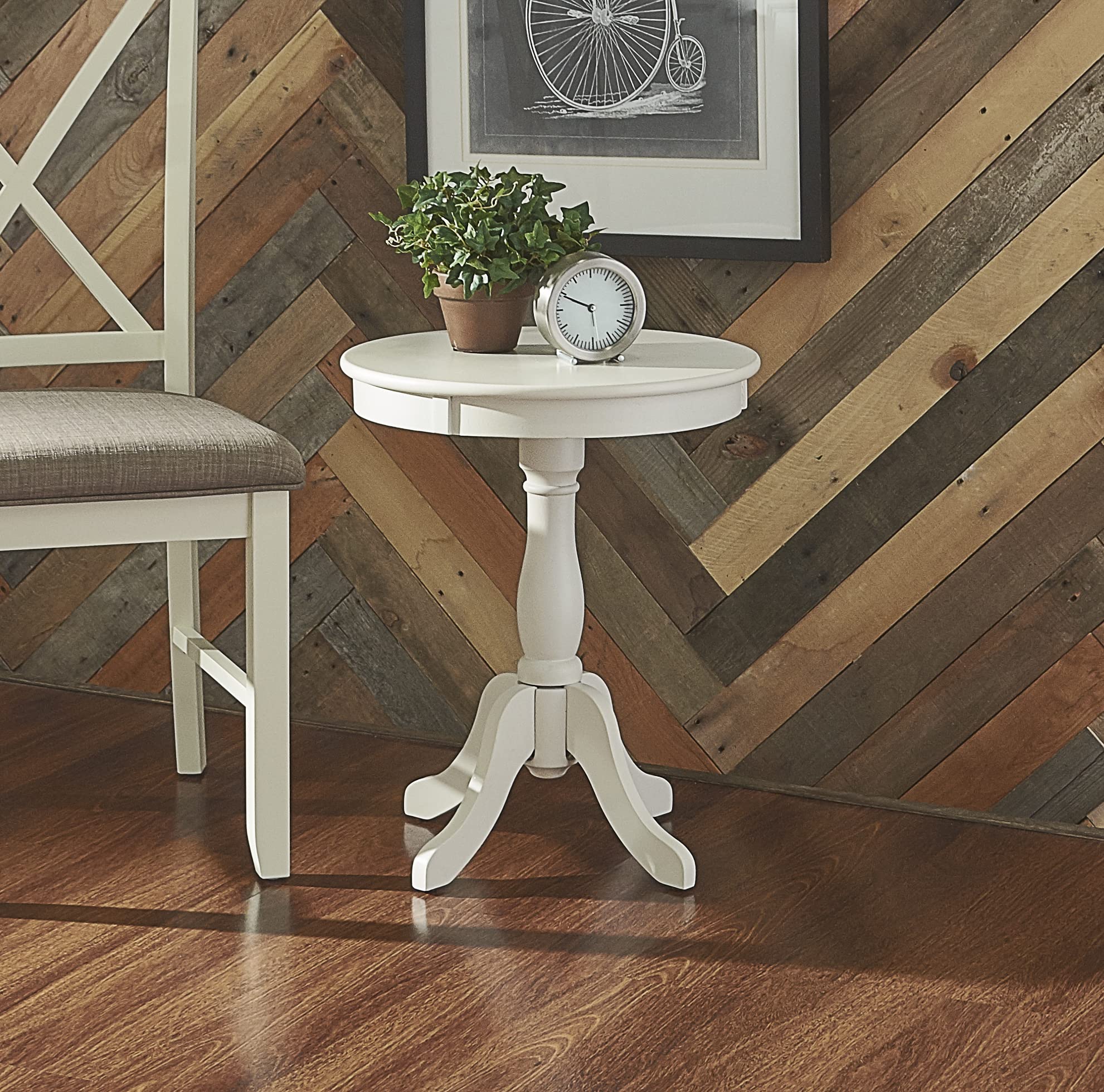 Powell Furniture Powell Round Accent, White Table, 18 x 22 x 18